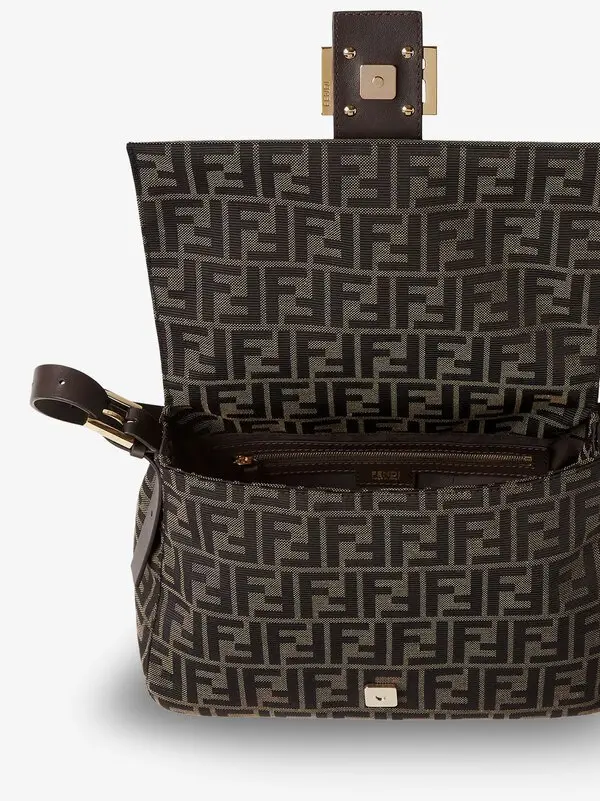 Fendi Flap 26325 Ff Zucca Jacquard Shoulder Bag - Brown
