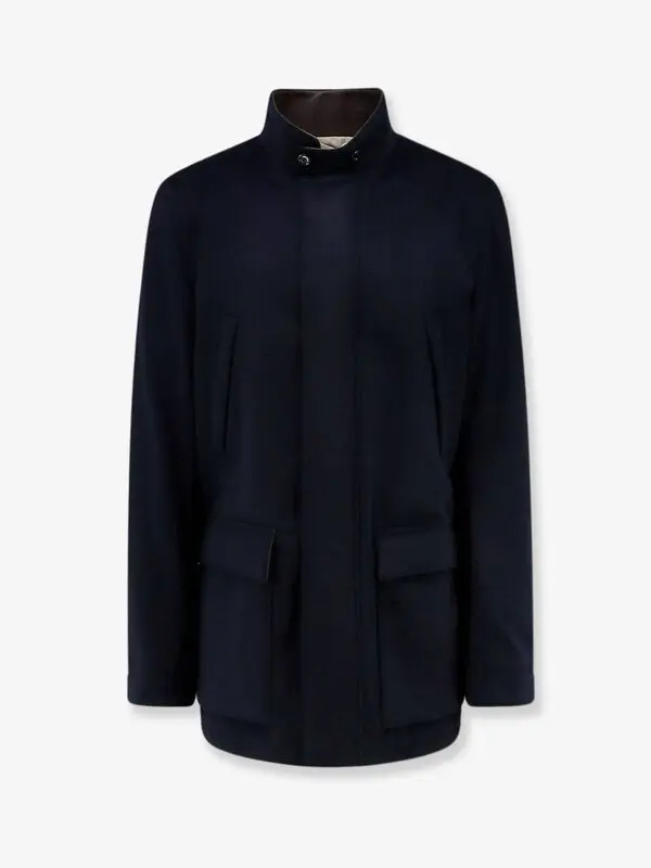 LARDINI Acraven Cashmere Sahariana With Adjustable Drawstring