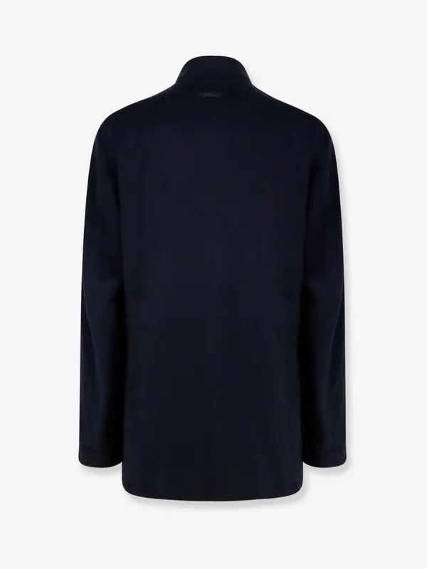 LARDINI Acraven Cashmere Sahariana With Adjustable Drawstring