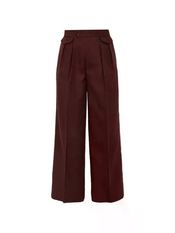 Issey Miyake Creased Wide-leg Trousers - Brown
