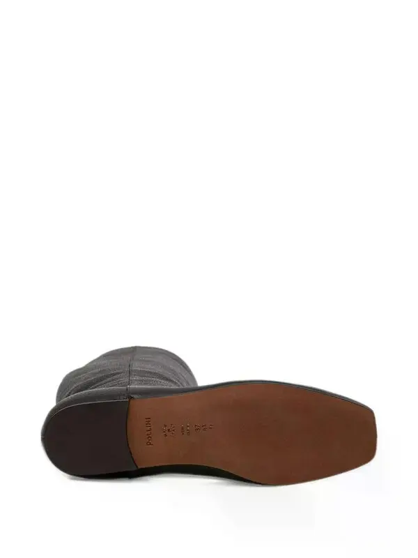 POLLINI Leather Square-toe Boots