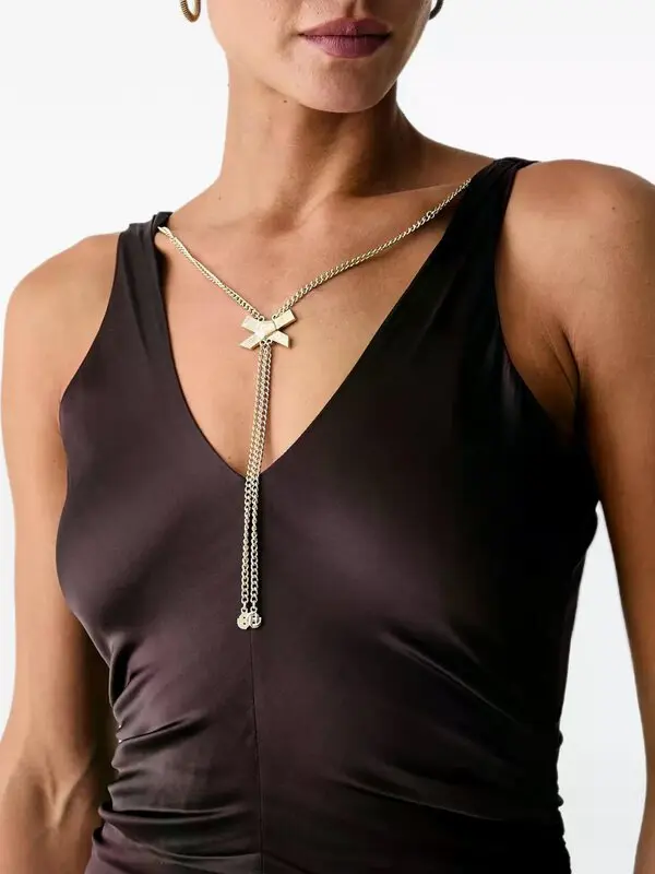 SILVIAN HEACH Chain-embellished Ruched Maxi Dress