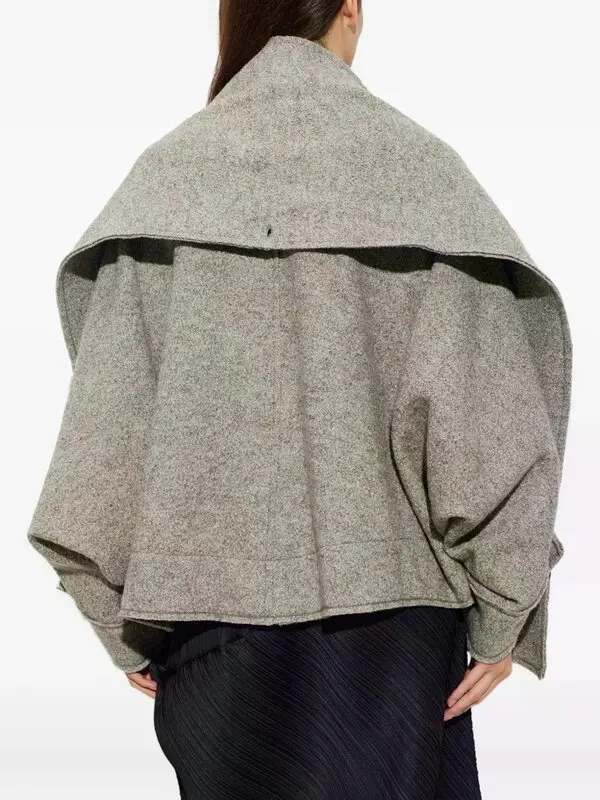 Issey Miyake Woolen Granite Oversized Scarf-detail Jacket