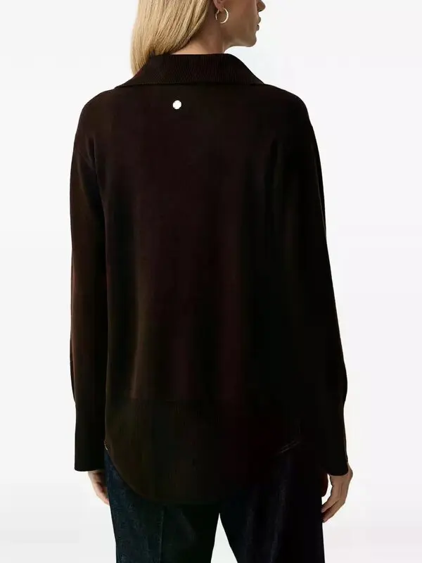 SILVIAN HEACH Spread-collar Curved-hem Sweater