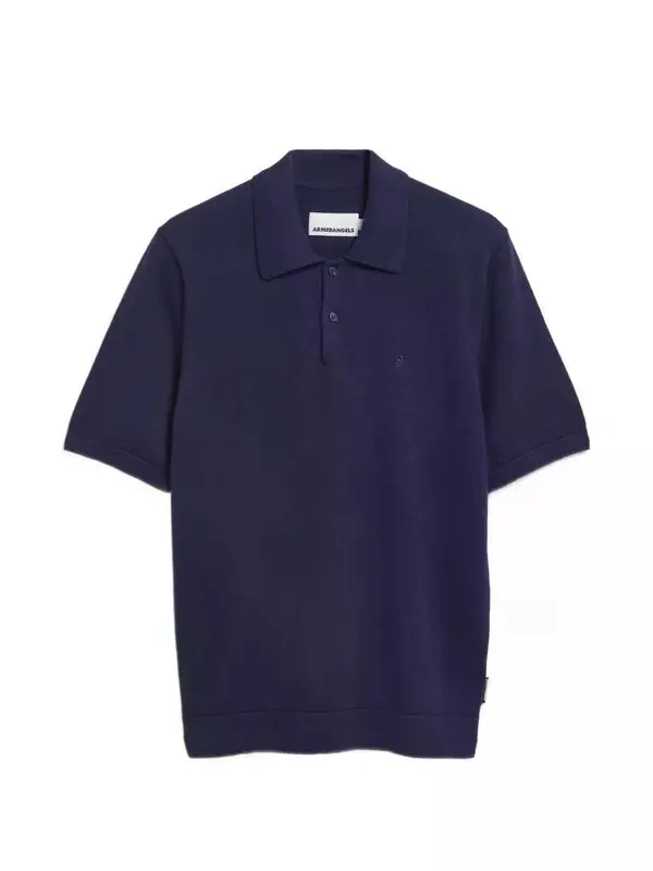 ARMEDANGELS Short-sleeve Knit Polo Shirt - Blue
