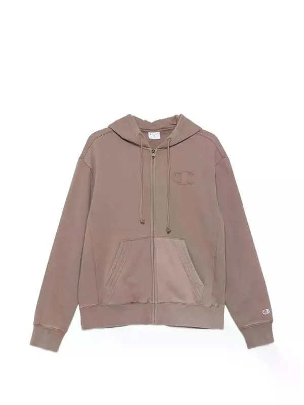 Champion Logo-embroidered Zip-up Hoodie - Brown