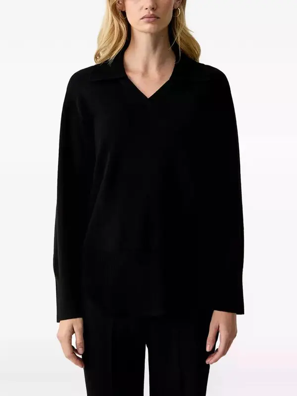 SILVIAN HEACH V-neck Polo Sweater - Black
