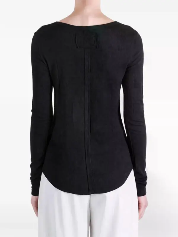 Free People Ribbed-knit Henley T-shirt