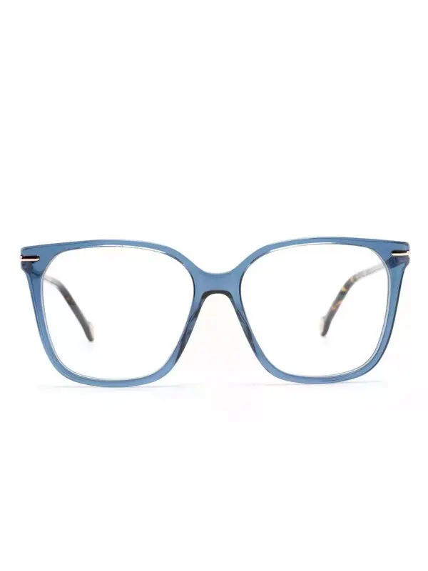 Carolina Herrera Tortoiseshell-effect Square-frame Glasses - Blue