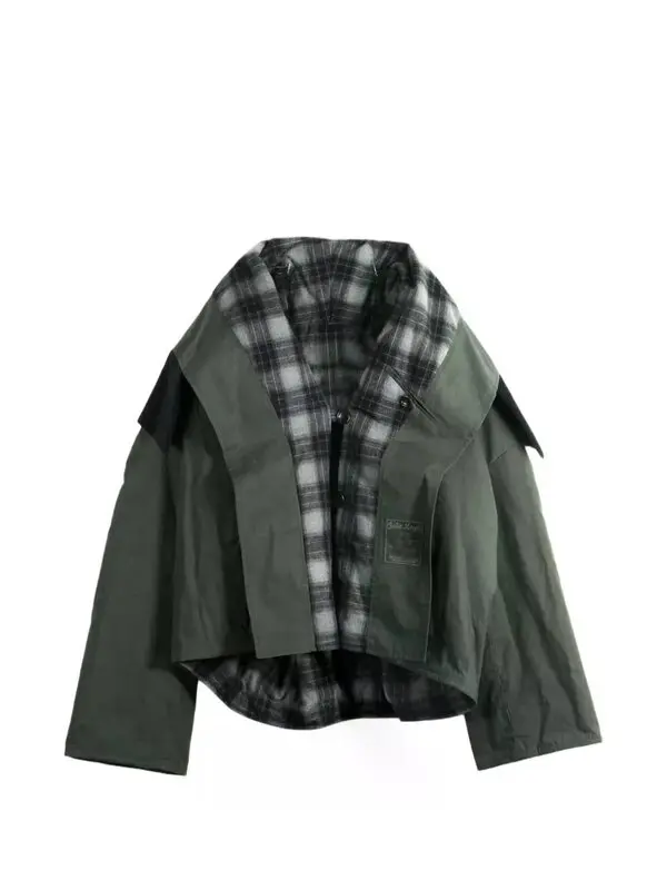 JULIE KEGELS Check-pattern Panelled Coat - Green