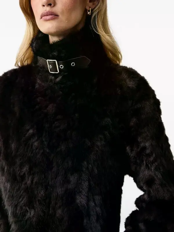 SILVIAN HEACH Buckle-collar Faux-fur Coat