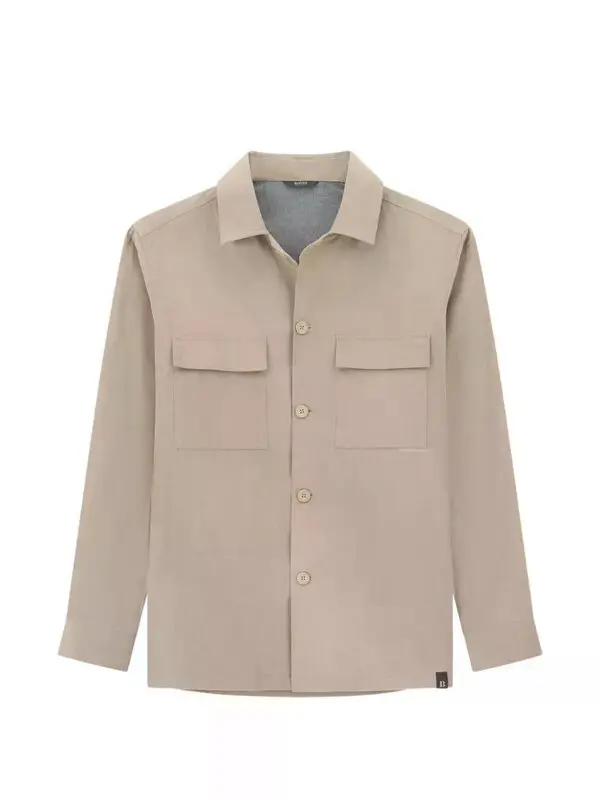Boggi Milano Overshirt In Corduroy Lined With Flannel - Neutrals