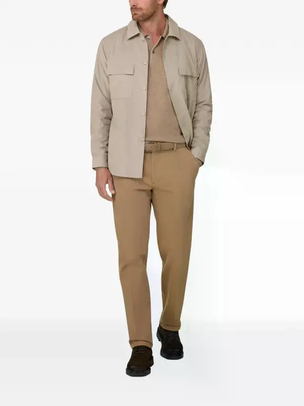 Boggi Milano Overshirt In Corduroy Lined With Flannel - Neutrals