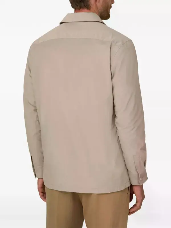 Boggi Milano Overshirt In Corduroy Lined With Flannel - Neutrals