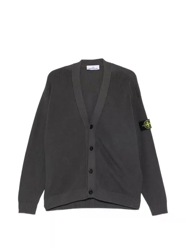 Stone Island Logo-patch Ribbed-knit Cardigan