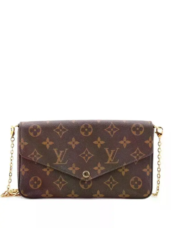 LOUIS VUITTON Felicie Pochette Monogram Canvas Crossbody Bag - Brown