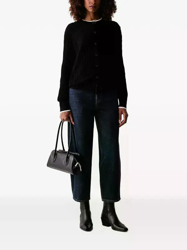 SILVIAN HEACH Bon Ton Cable-knit Cardigan - Black
