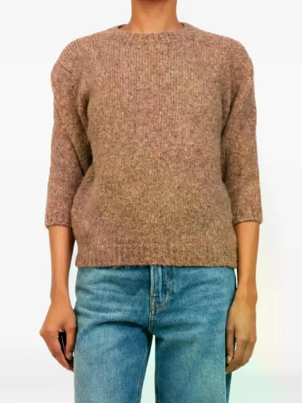 Brunello Cucinelli Ribbed-knit Three-quarter Sleeve Sweater