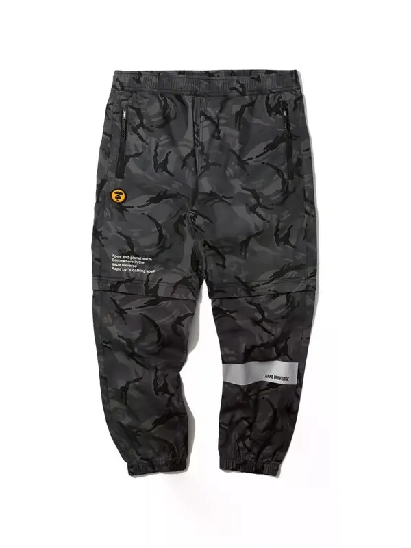 AAPE BY *A BATHING APE Camouflage-print Detachable-leg Trousers - Grey