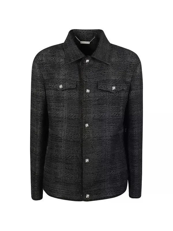 John Richmond Bouclé Star-button Jacket - Black