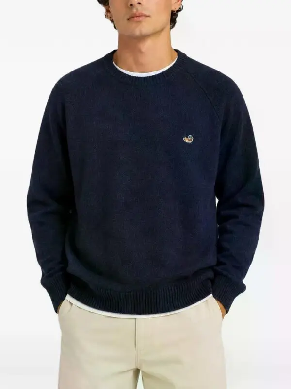 DEAN EDMONDS Duck-embroidered Raglan-sleeve Sweater