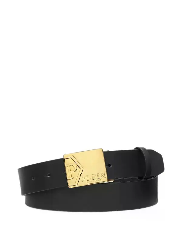 Philipp Plein Iconic Plein Leather Belt - Black