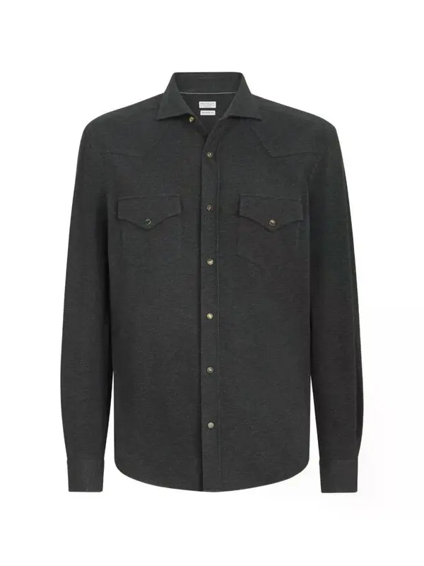 Brunello Cucinelli Cotton-piqué Western Shirt