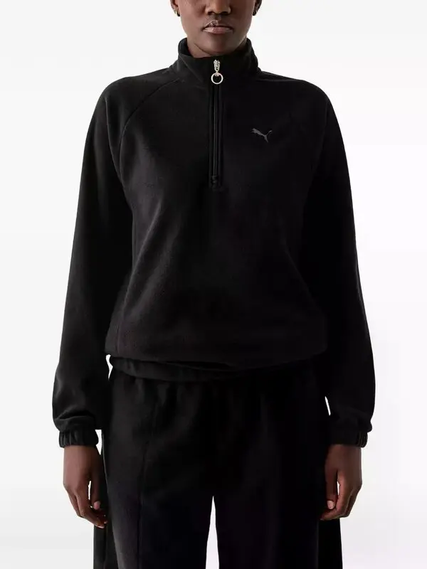 PUMA Her Winterised Half-zip Crew Sweatshirt - Black