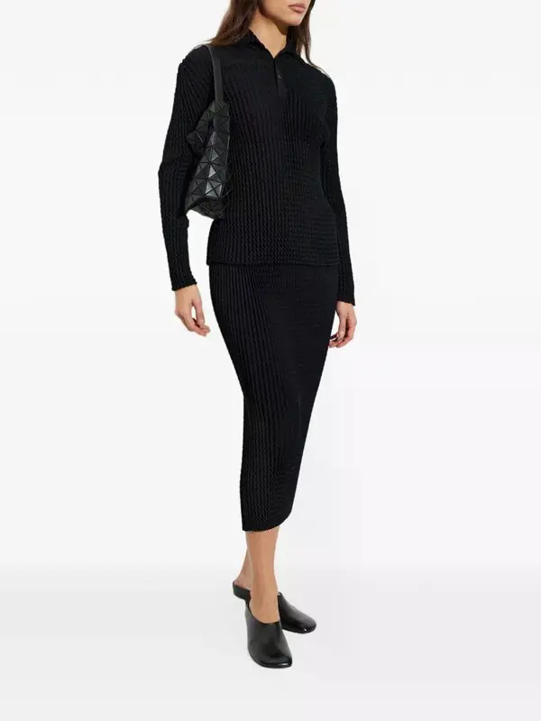 Issey Miyake Pleated Polo Shirt