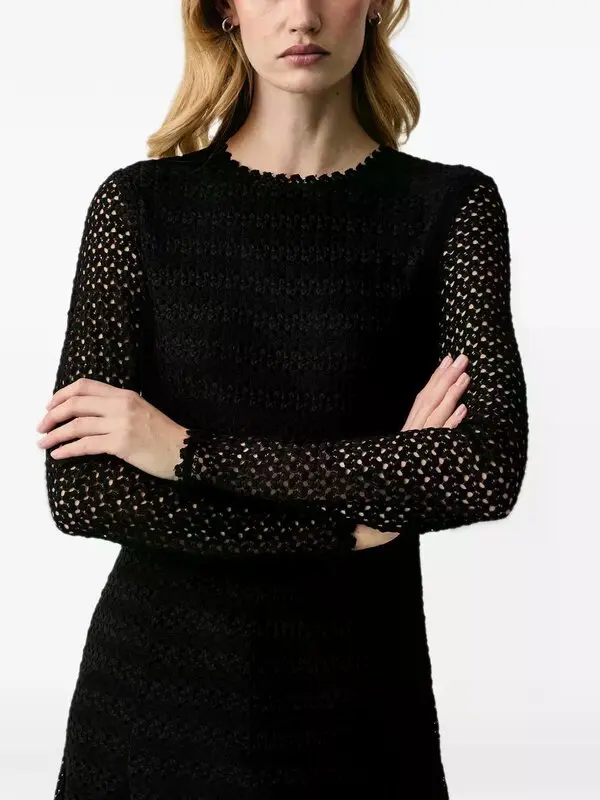 SILVIAN HEACH Crochet-knit Flared Midi Dress