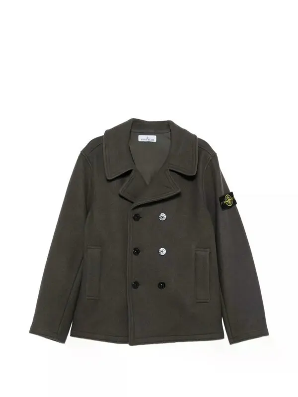 Stone Island Double-breasted Logo-patch Jacket