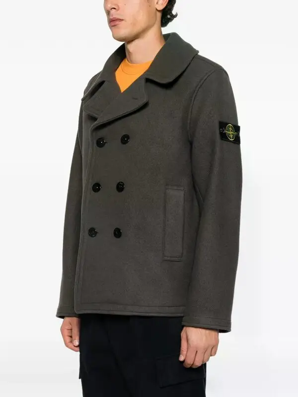 Stone Island Double-breasted Logo-patch Jacket