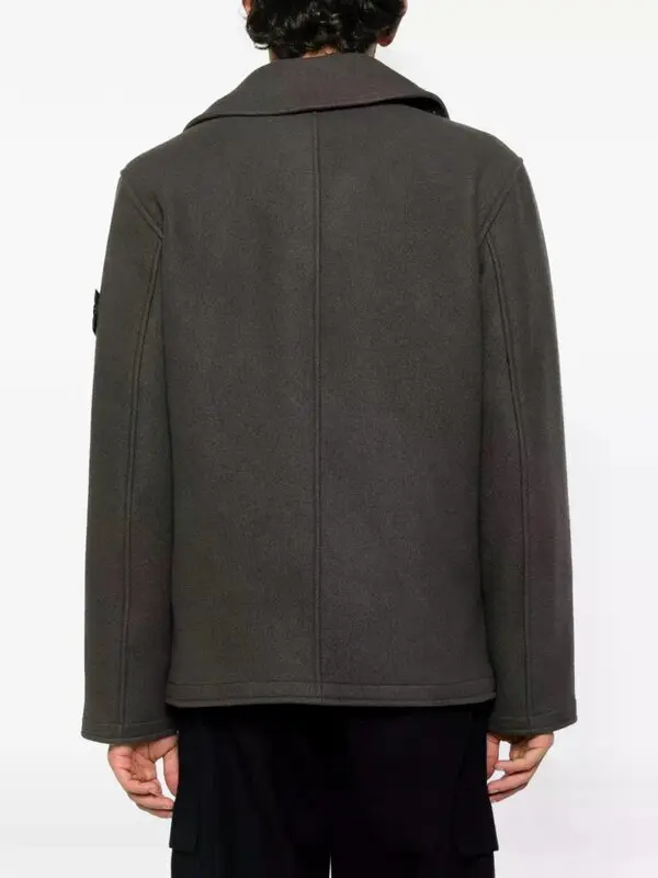 Stone Island Double-breasted Logo-patch Jacket