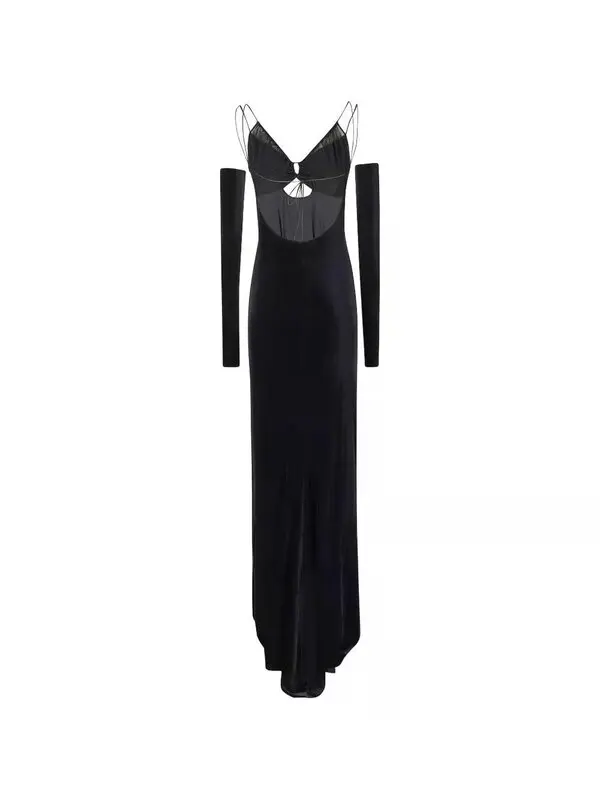 AMAZUIN Greta Velvet Cutout Dress