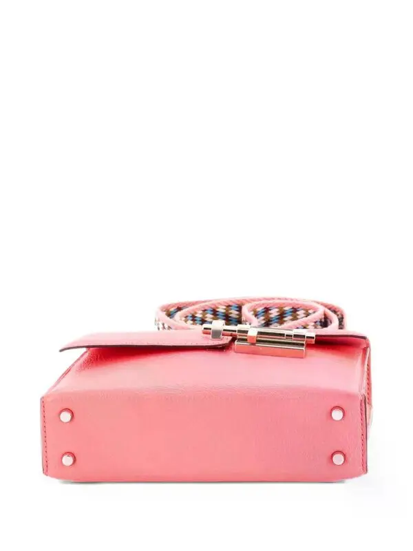 Hermès Verrou Bag Chevre Mysore And Canvas Mini Shoulder Bag