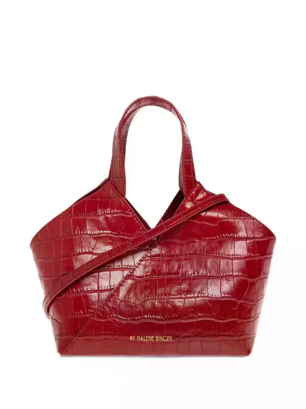BY MALENE BIRGER Lullie Crocodile-effect Tote Bag - Red
