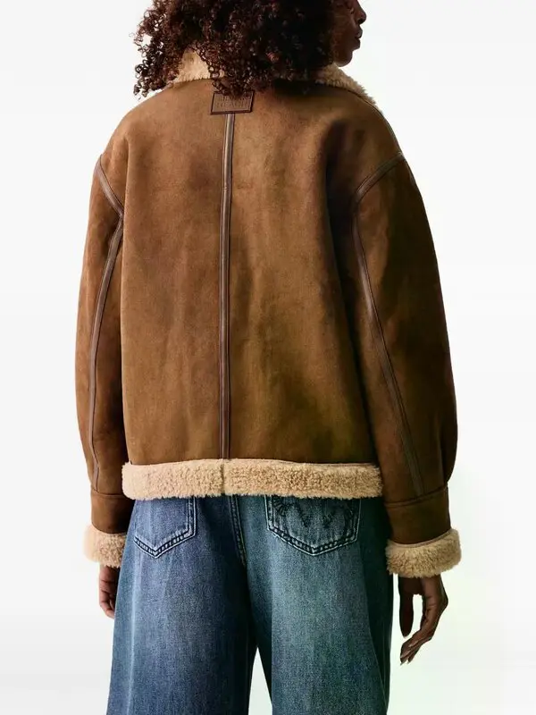 SILVIAN HEACH Aviator Faux-shearling-trim Panelled Jacket