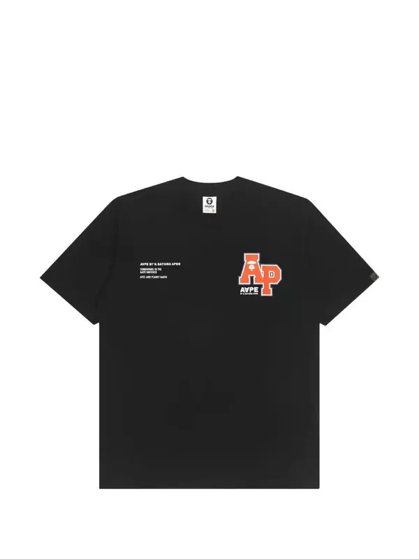 AAPE BY *A BATHING APE X Rob Flowers Moonface-print T-shirt - Black
