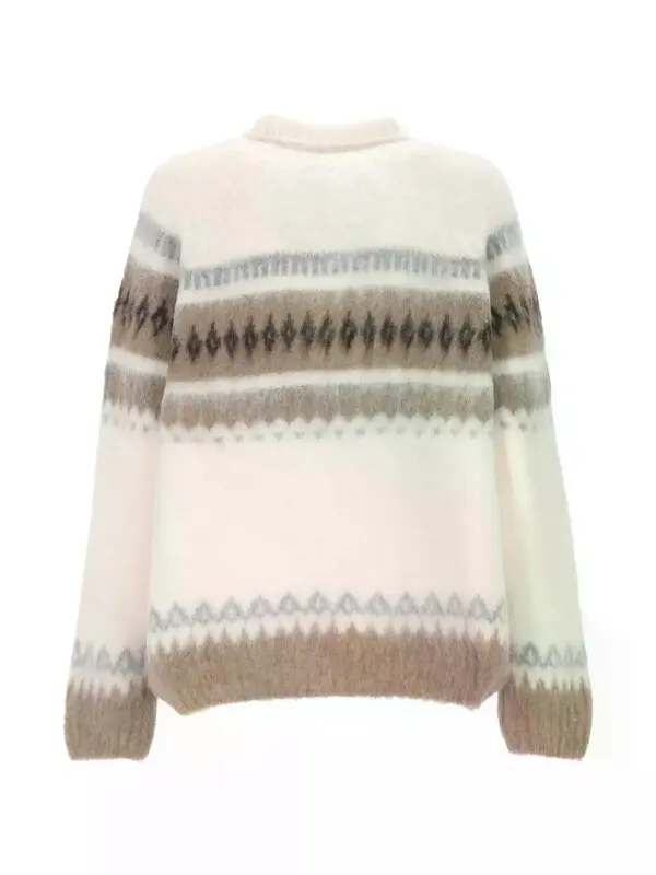 GRAN SASSO Fair Isle Knit Collar Sweater