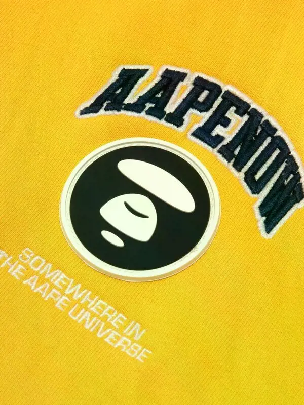 AAPE BY *A BATHING APE Aapenow Moonface Varsity Jacket - Yellow