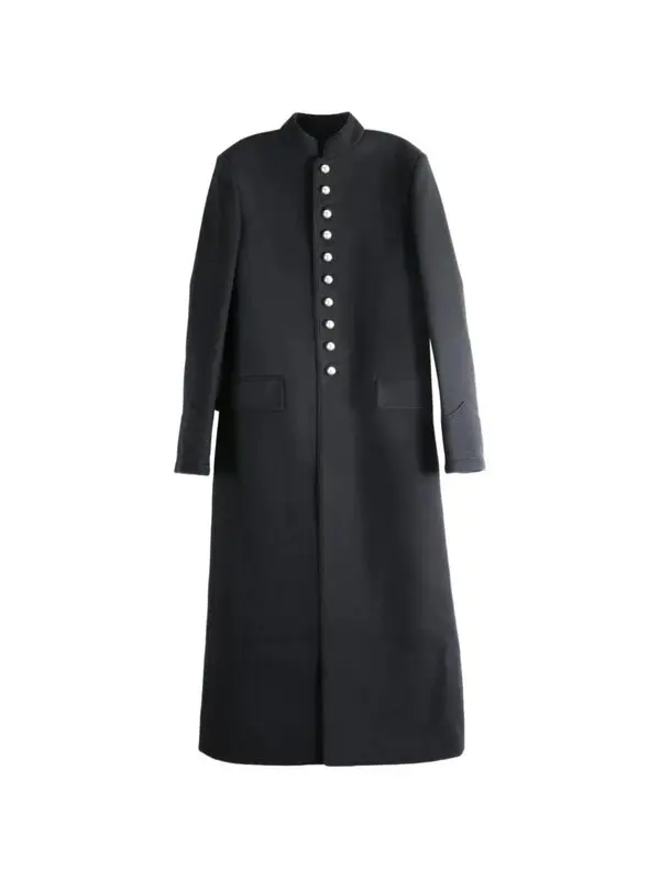 ANN DEMEULEMEESTER Alma Button-up Stand-collar Coat - Black
