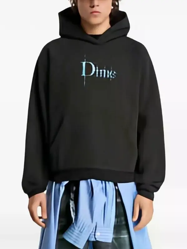DIME Bella Logo-print Hoodie - Black