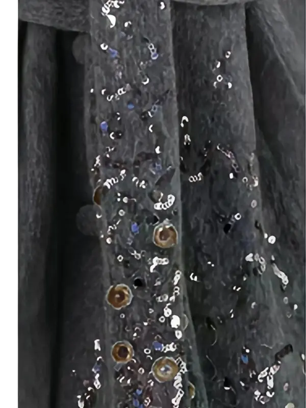 Valentino Garavani Sequin-embellished Belted Coat - Grey