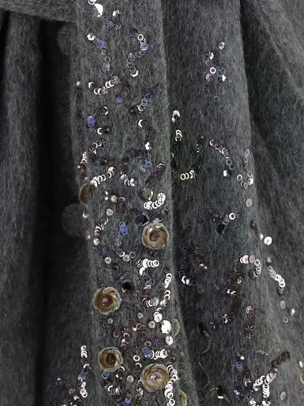Valentino Garavani Sequin-embellished Belted Coat