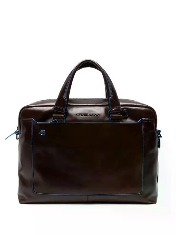 PIQUADRO Contrast-trim Leather Briefcase - Brown