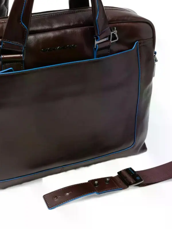 PIQUADRO Contrast-trim Leather Briefcase