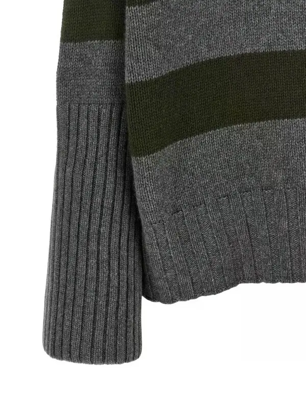 BEYOU Striped Roll-neck Sweater