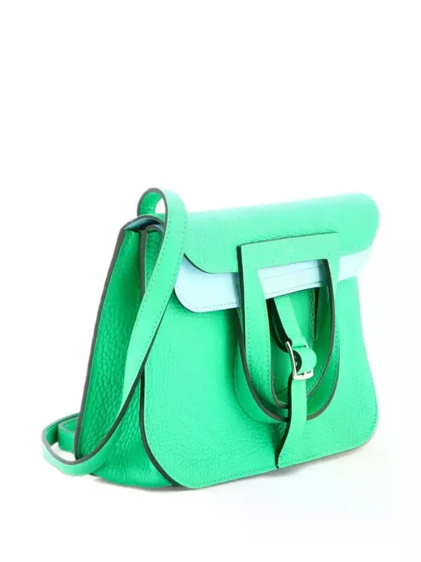 Hermès Halzan Bag Verso Clemence 25 Shoulder Bag - Green