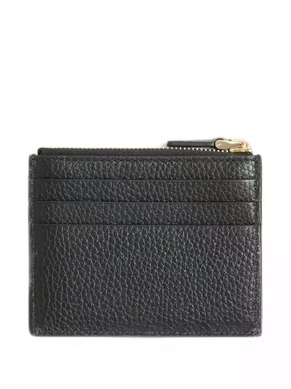 Valentino Garavani Rockstud Cardholder With Zipper In Grainy Calfskin