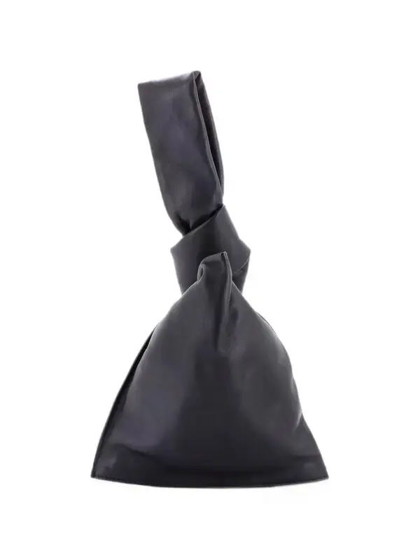 Bottega Veneta Bv Twist Bag Leather Mini Clutch Bag - Black
